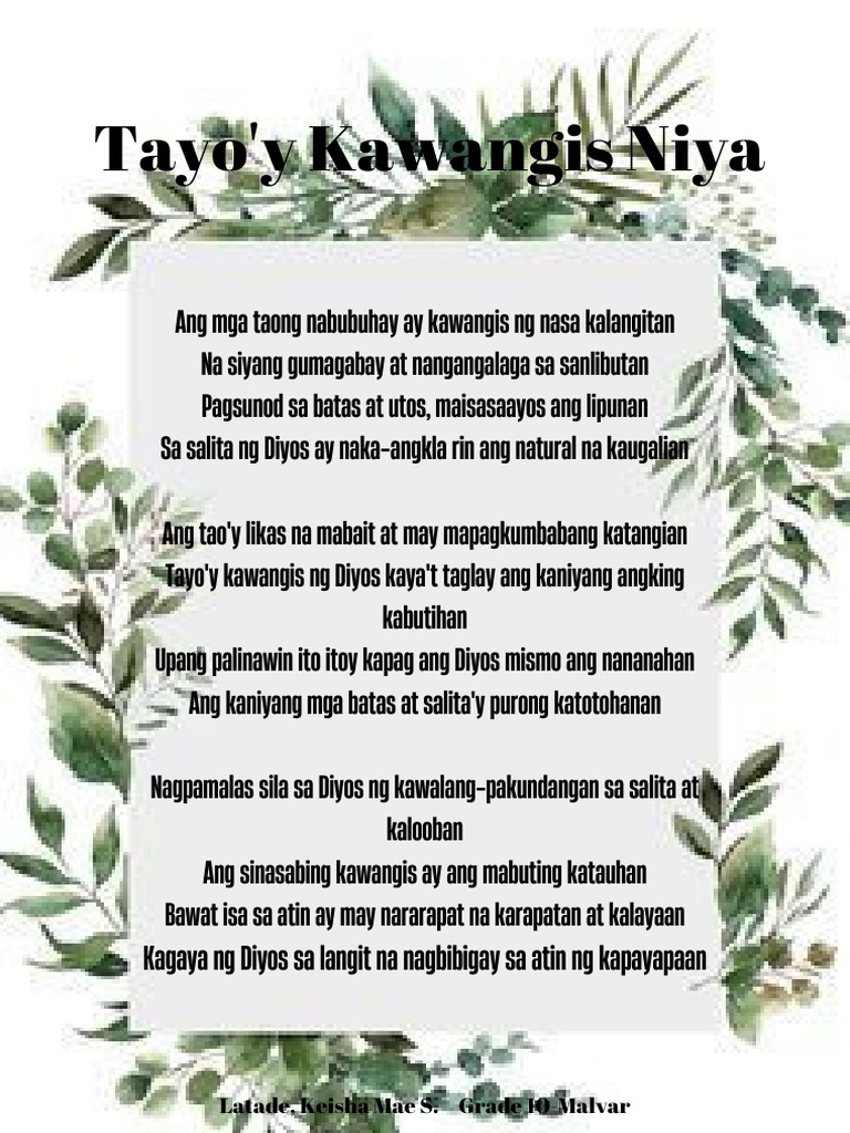Tayo'y Kawangis Niya | PDF