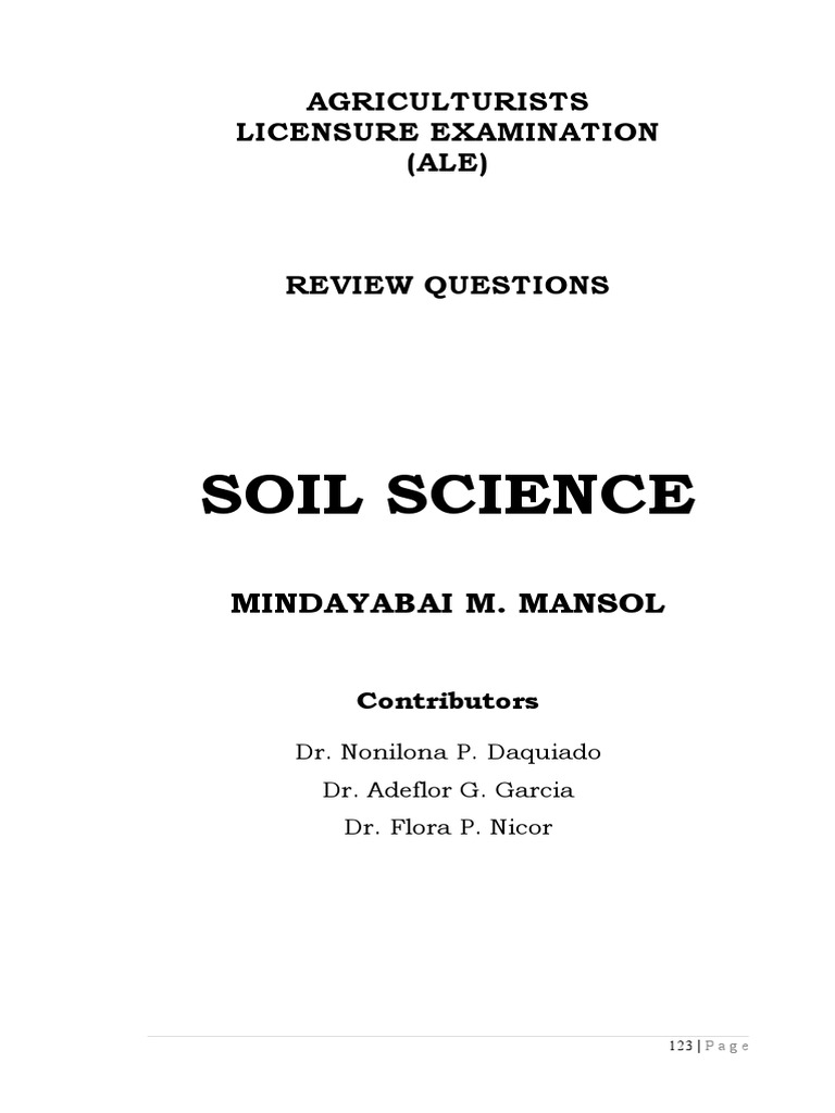 Soil Science Review Questions for ALE | PDF | Soil | Rock (Geology)