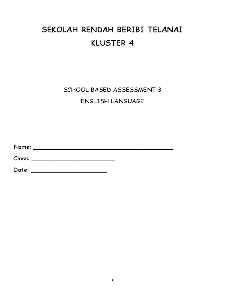 English SBA 3 2022 Year 1 | PDF