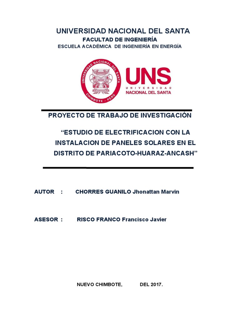 FORMATO DE PTI (Modificado) | PDF | Fotovoltaica | Energía solar