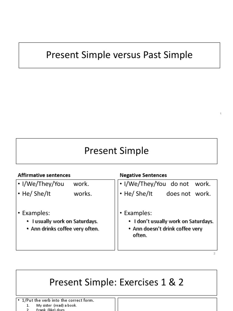 Present Simple Versus Past Simple | PDF | Languages | Foreign Language ...