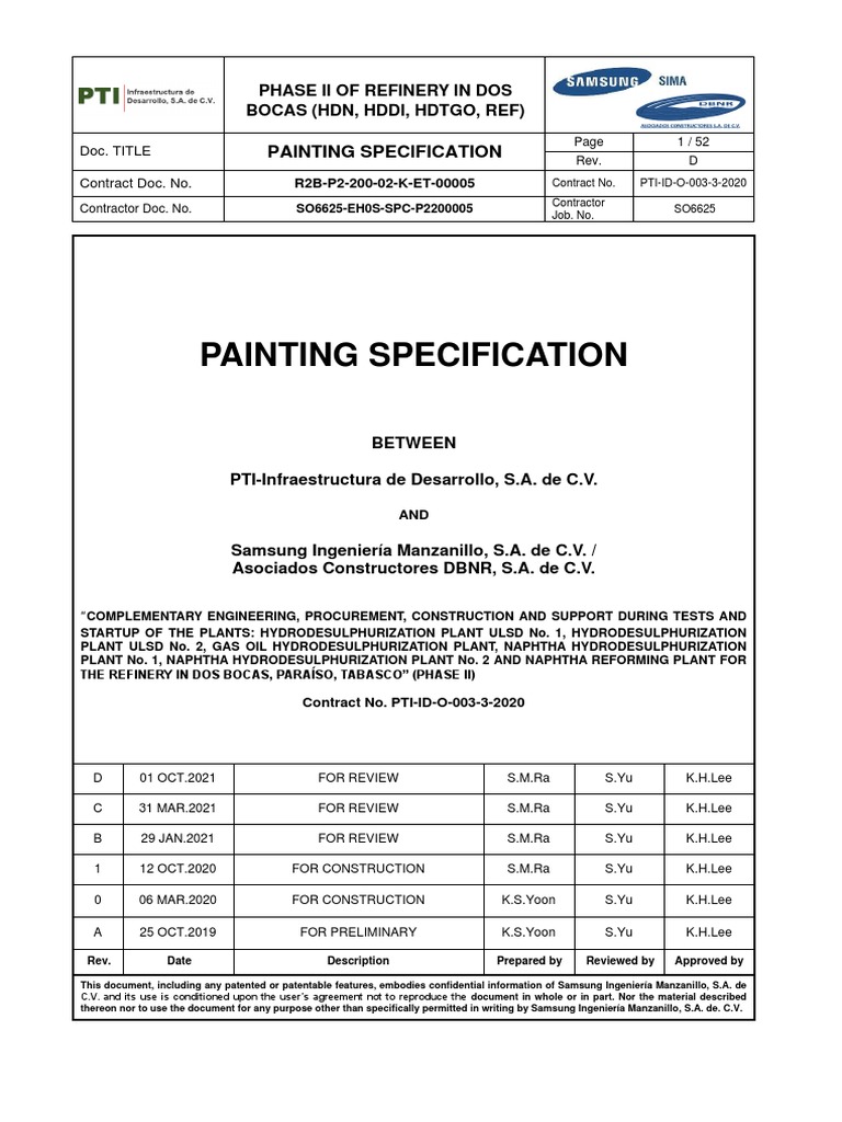 Especificación de Pintura | PDF | Corrosion | Specification (Technical ...