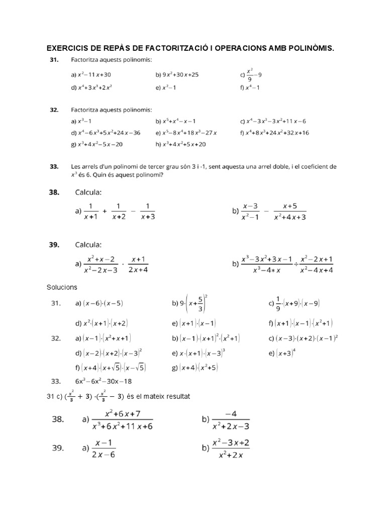 Factorització i productes notables_ | PDF