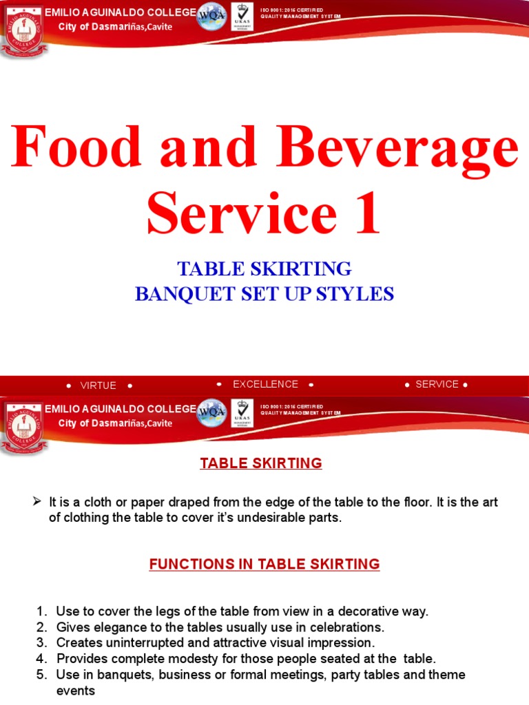 Table Skirting Techniques and Styles | PDF | Skirt | Quality Management
