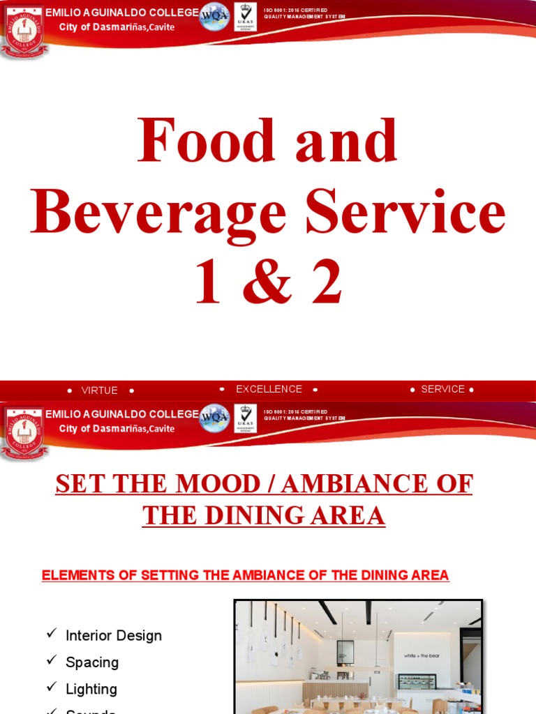 FBS 1&2 Lesson Set The Mood Ambiance of The Dining Area | Download Free ...