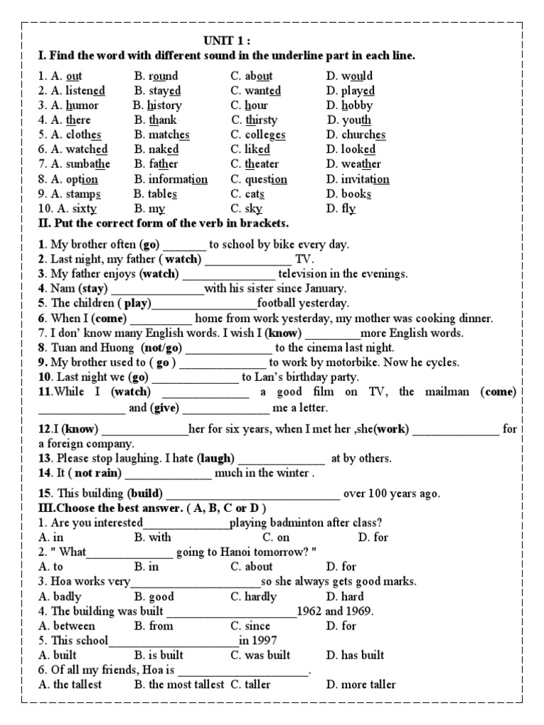 Review Unit 123 English 9 | PDF | Adolescence