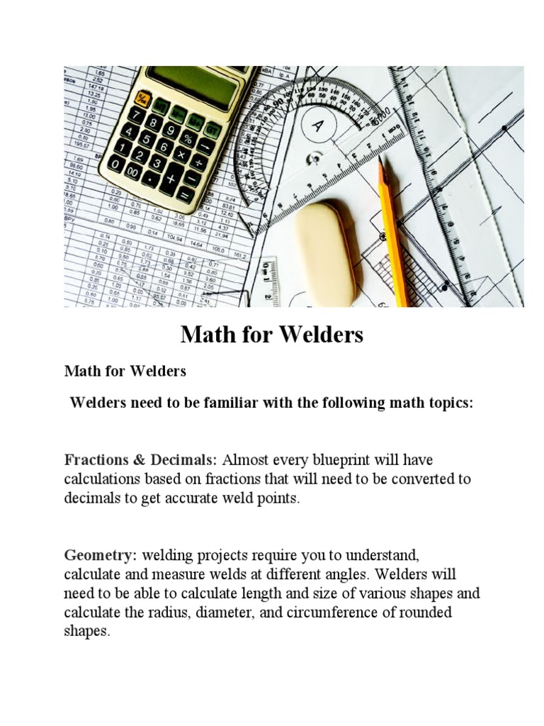 Math For Welders | PDF