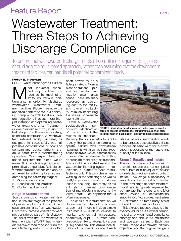 Wastewater Treatment - Three Steps To Achieving Discharge Compliance ...