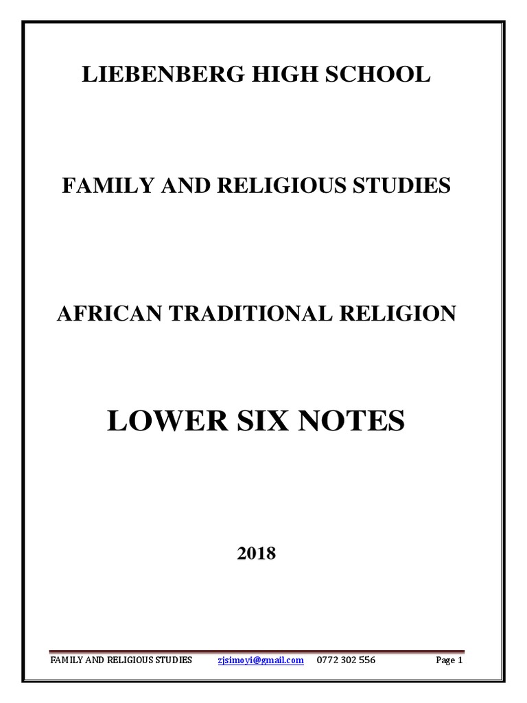 Understanding Indigenous Religion in Africa | PDF | God | Transcendence ...