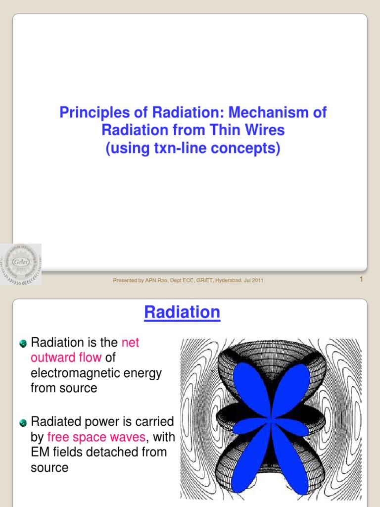 Principle of Radiation-Mechanism of Radiation From Thin Wires | PDF ...