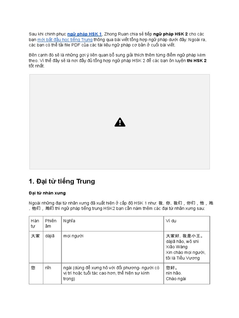T NG H P NG Pháp HSK 2 | PDF