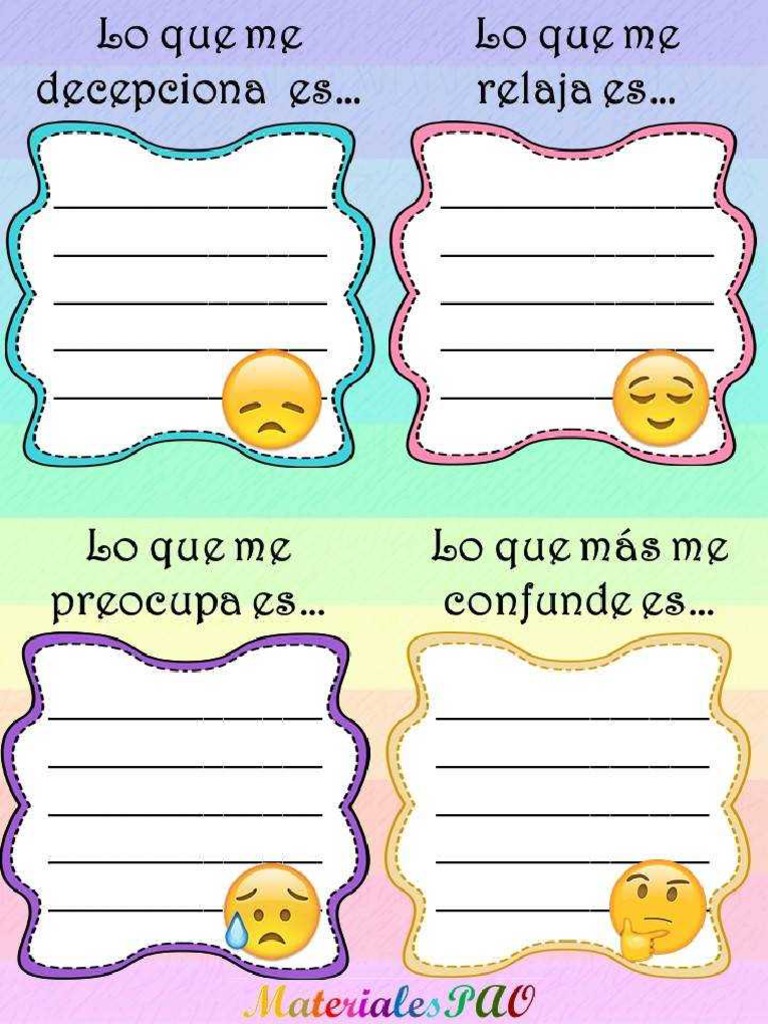 Actividad para Trabajar Las Emociones | PDF