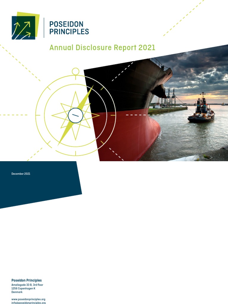 Poseidon Principles Annual Disclosure Report 2021 | PDF | Low Carbon Economy | Tonnage