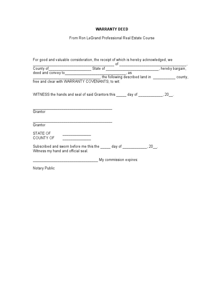Warranty Deed | PDF