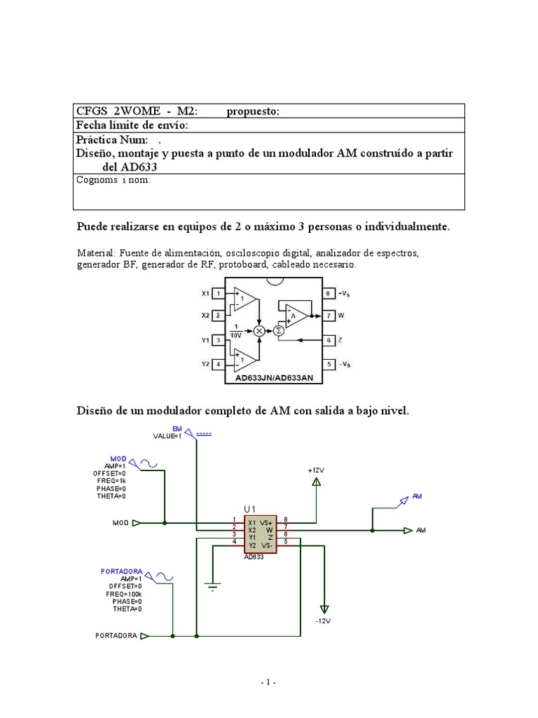 Practica1 Modulador AM | PDF | Ingeniería Informática | Electromagnetismo