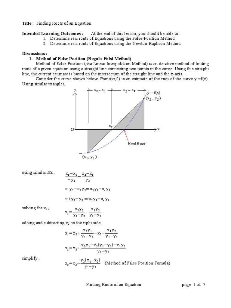 M4. Finding Roots of Equations | PDF | Computational Science | Mathematical Analysis