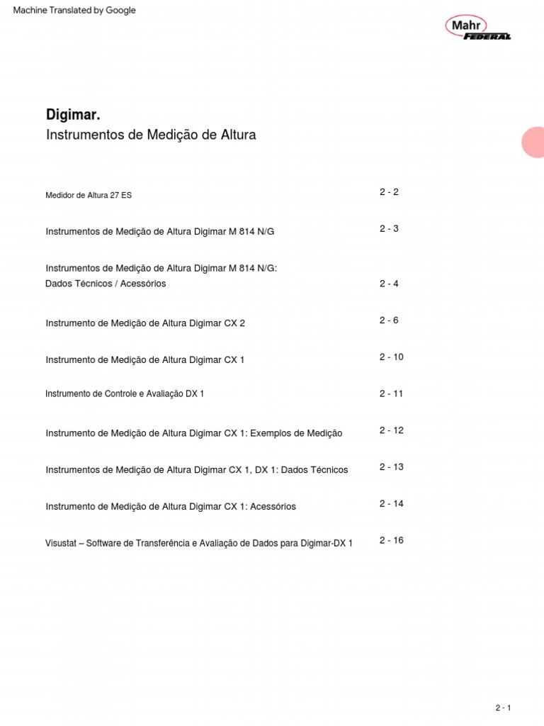 Digimar. Height Measuring Instruments | PDF | Medição | Armazenamento ...