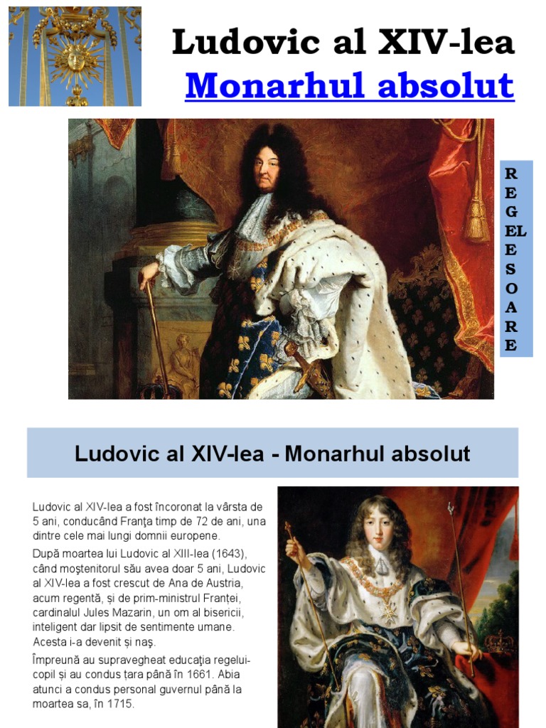 Ludovic Al XIV-lea Monarhul Absolut | PDF