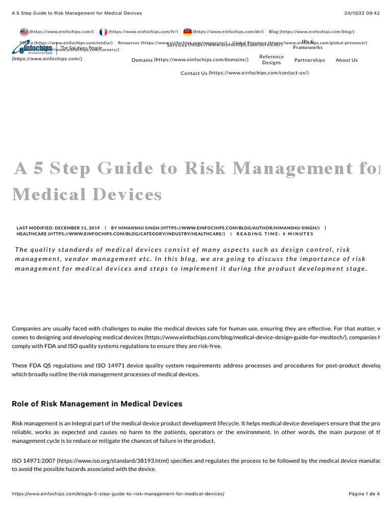 A 5 Step Guide To Risk Management For Medical Devices | PDF | Risk ... A 5 Step Guide To Risk Management For Medical Devices | PDF | Risk ...