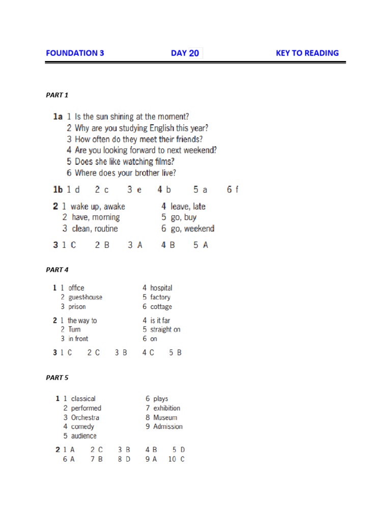 F3 - DAY 20 - Key | PDF