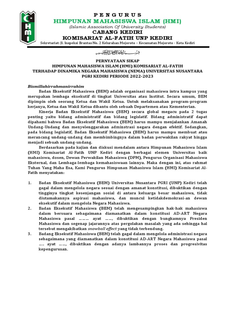Pernyataan Sikap | PDF