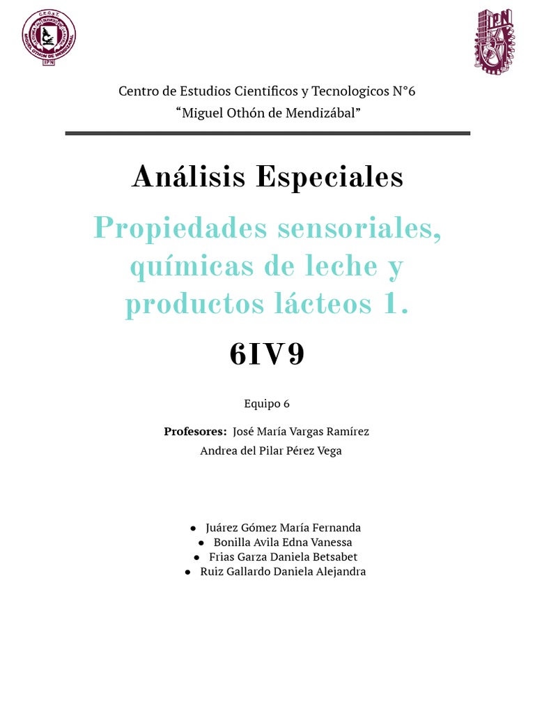 Practica 1 Propiedades Químicas y Sensoriales de La Leche | PDF | Leche ...