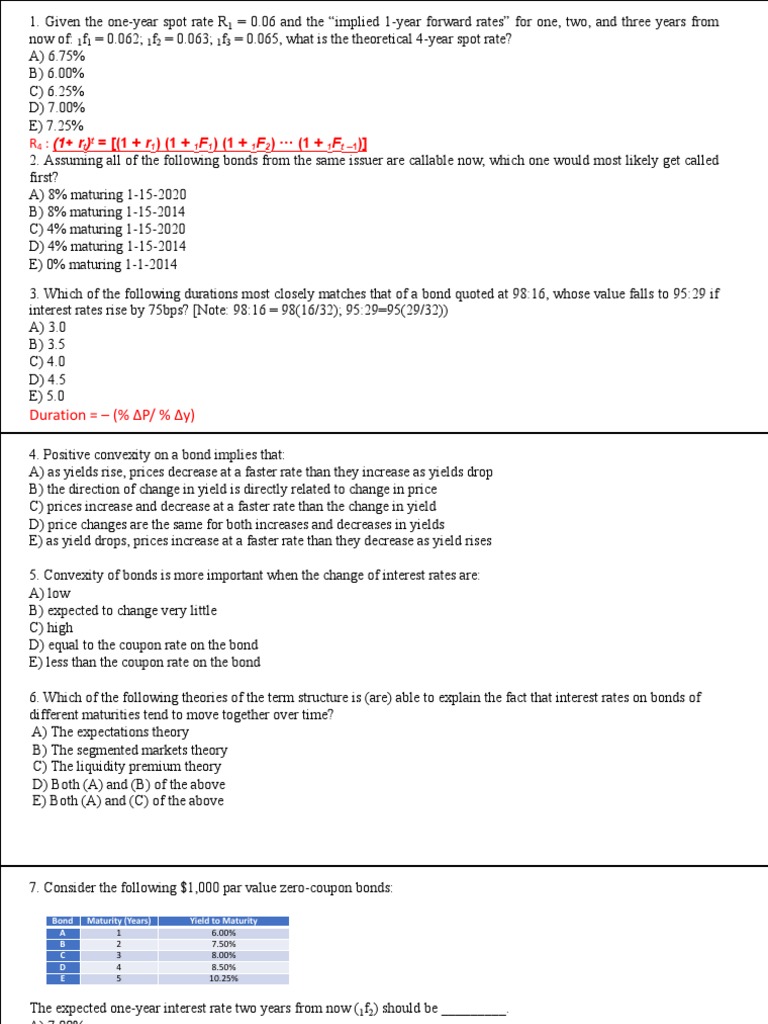 Theoretical Spot Rates and Bond Analysis | PDF | Bonds (Finance ...