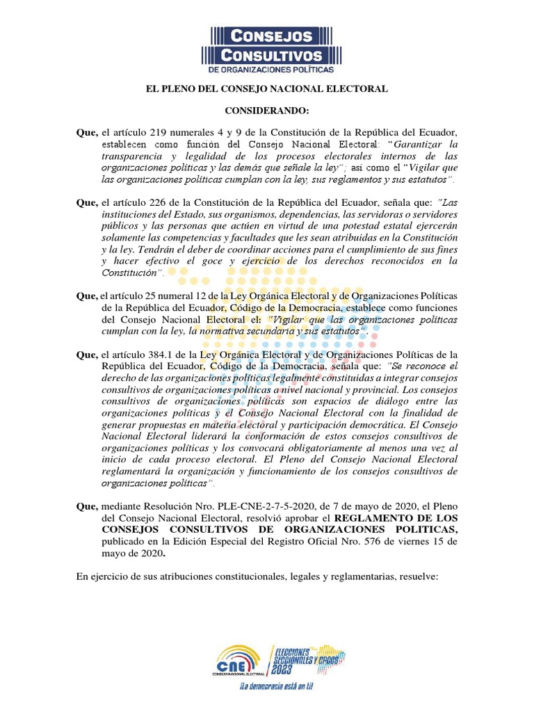 Convocatoria Al Primer Consejo Consultivo-Signed | PDF