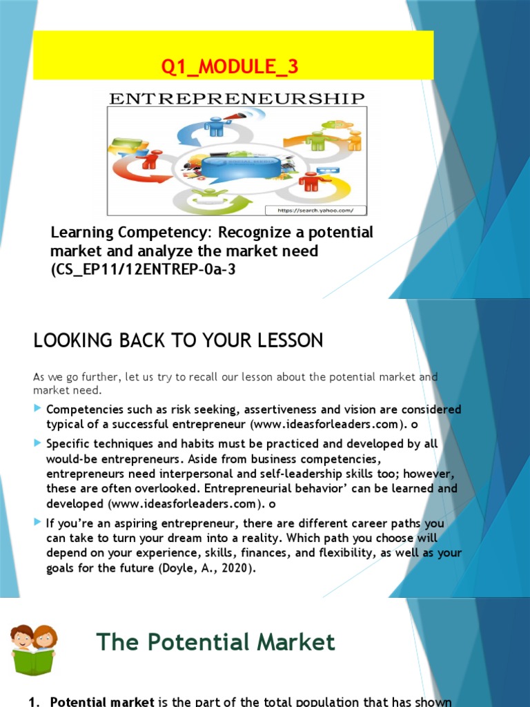 Entrep Module 3 | Download Free PDF | Market (Economics) | Marketing