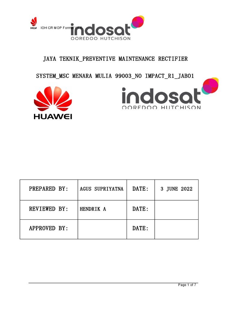 Jaya Teknik - Preventive Maintenance Rectifier System q2 - MSC Menara ...