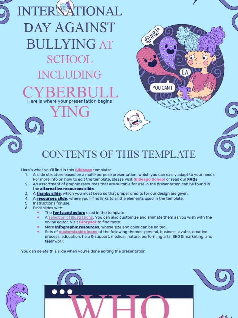 International Day Against Bullying at School Including Cyberbullying by ...