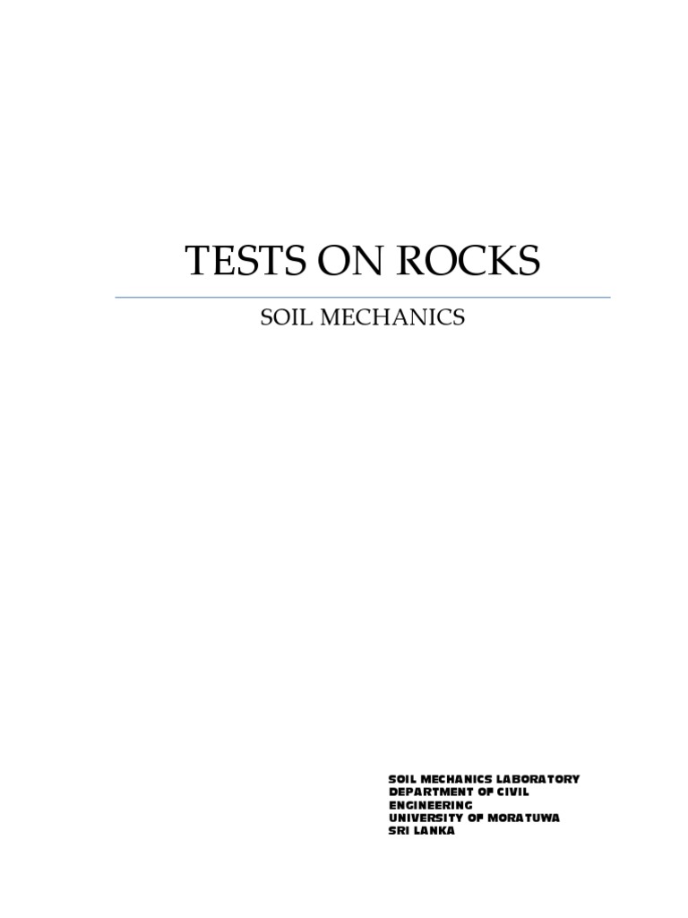 Tests On Rocks | PDF | Teaching Methods & Materials | Science & Mathematics