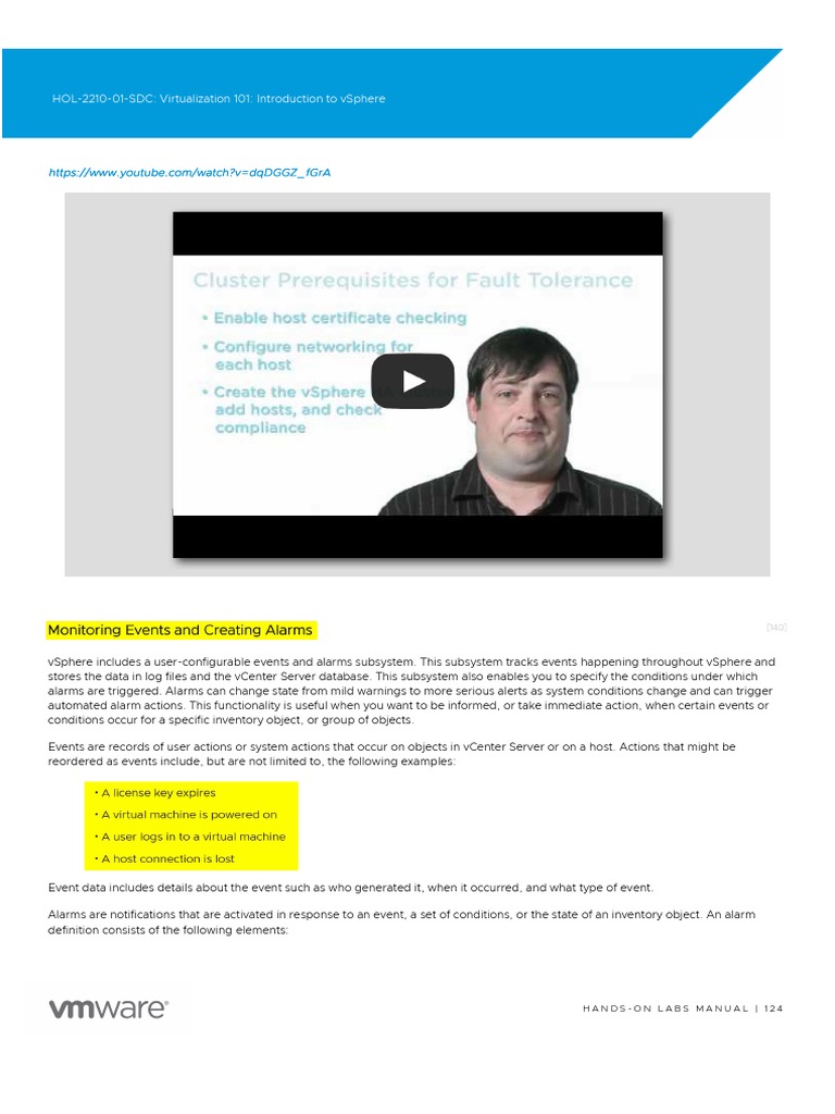 Monitoring Events And Alarms Pdf Virtualization Virtual Machine