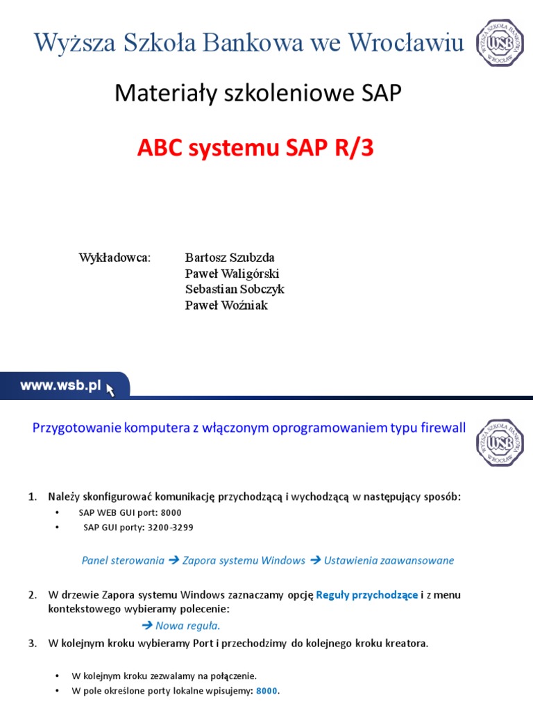 ABC Systemu SAP - WSB | PDF