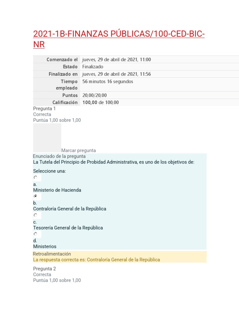 FInanzas Publicas Examen Iplacex | PDF | Devengo | Presupuesto