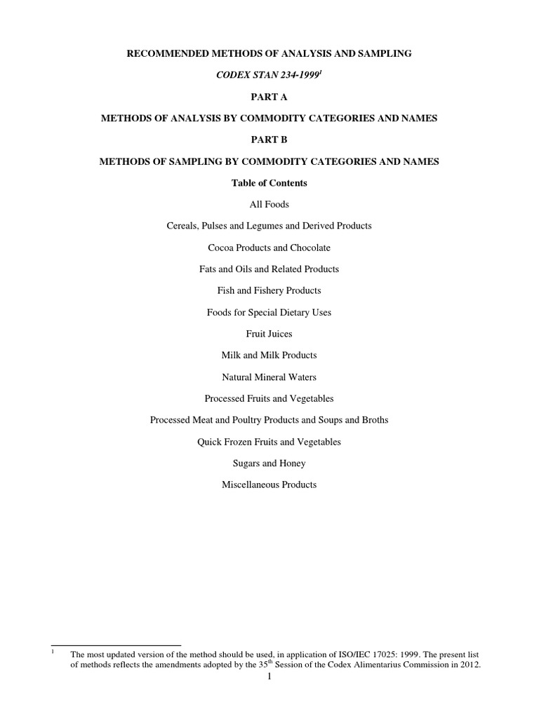 AOAC Methods for Food Analysis | PDF | Flour | Chocolate