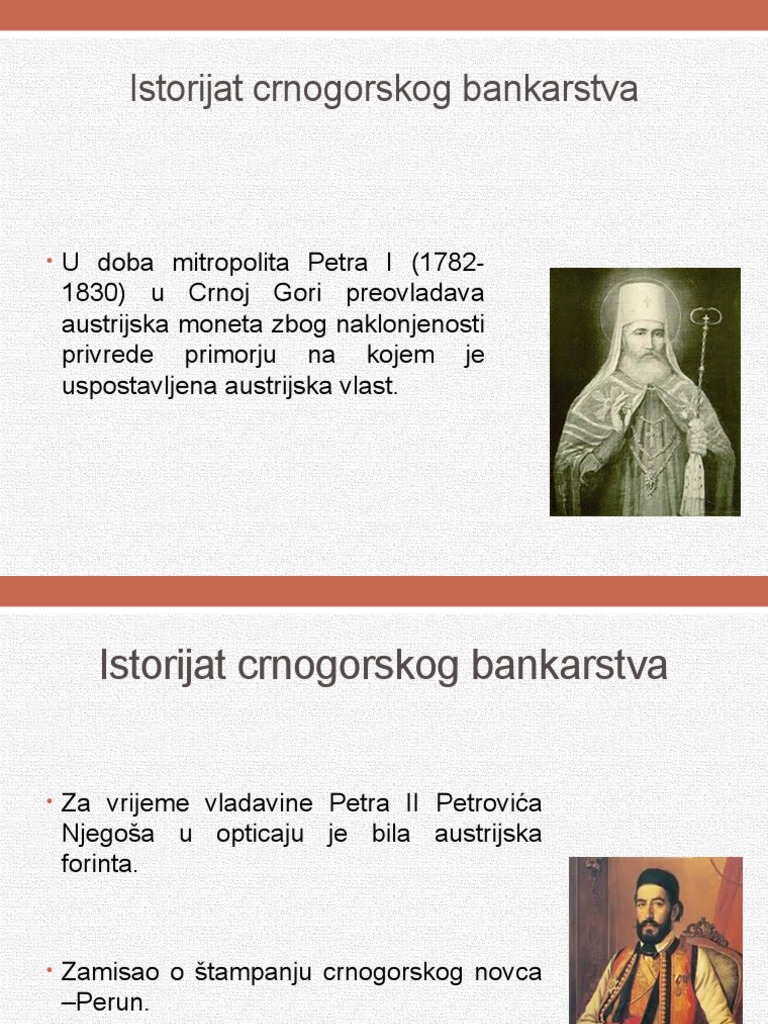 Prezentacija 3 - Istorijat Crnogorskog Bankarstva | PDF