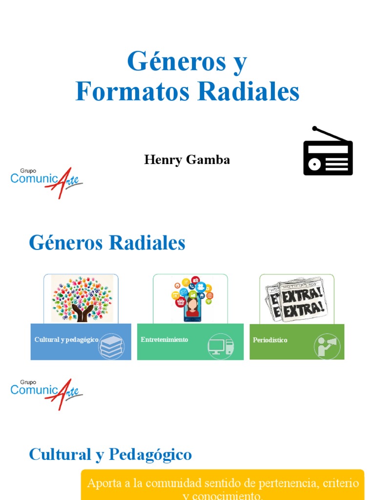 Géneros y Formatos Radiales | PDF | Radiodifusión