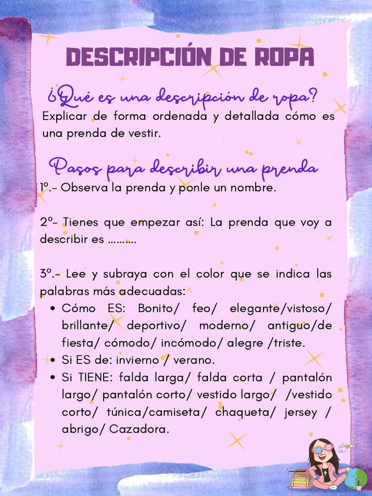 Descripción de Ropa | PDF | Artes del Lenguaje y Comunicación