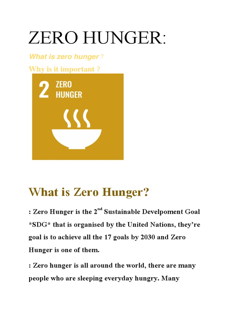 Zero Hunger | PDF