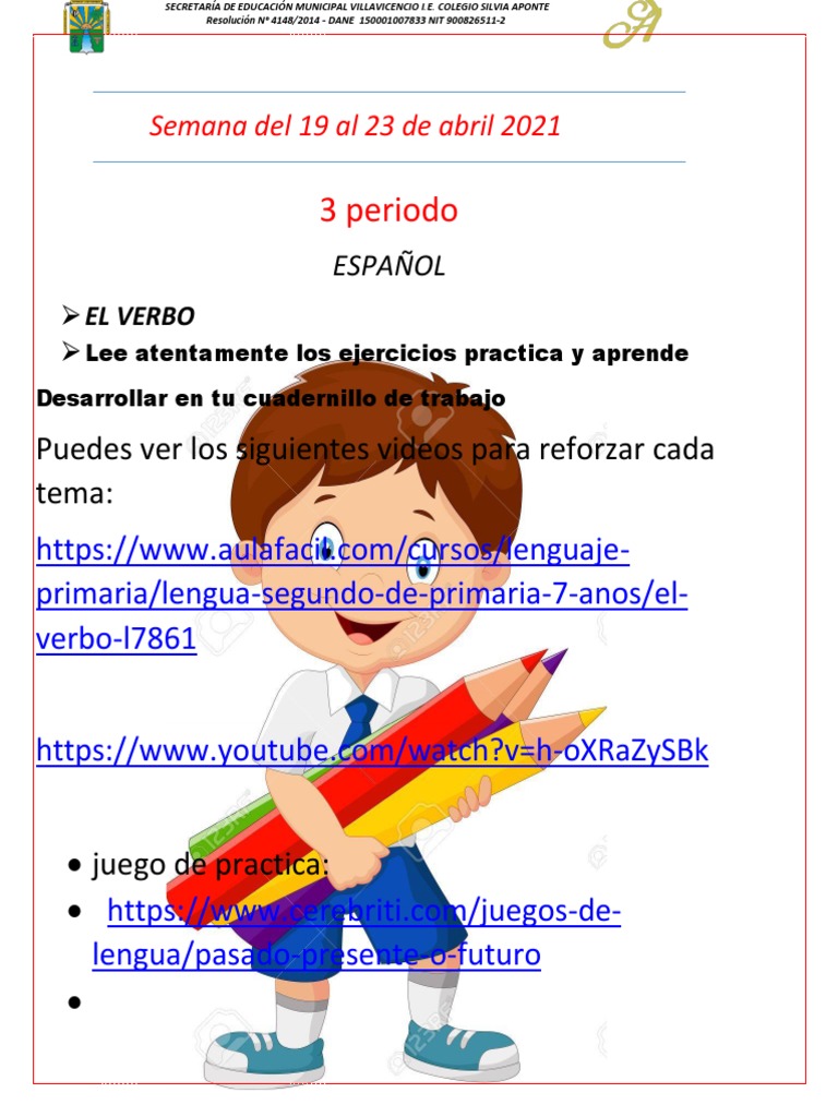 S1 El Verbo y Tiempos Verbales Español | PDF | Verbo | Lingüística