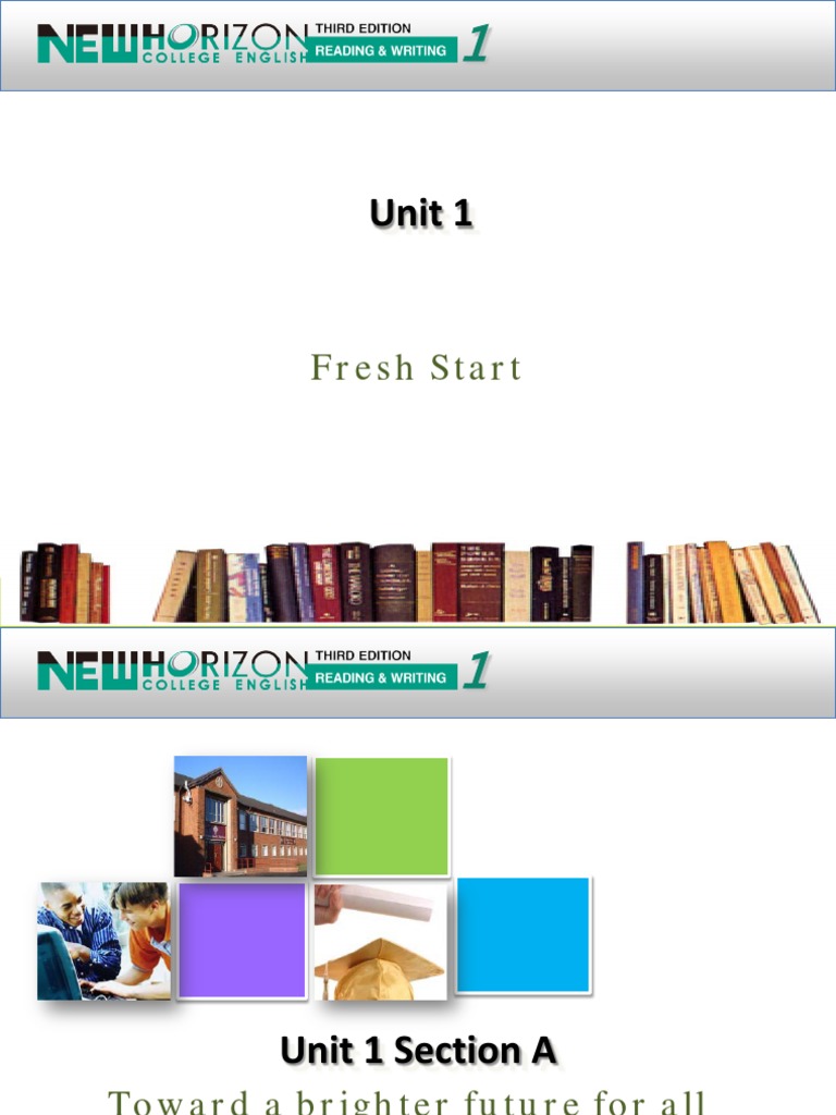 Unit 1: Fresh Start | PDF