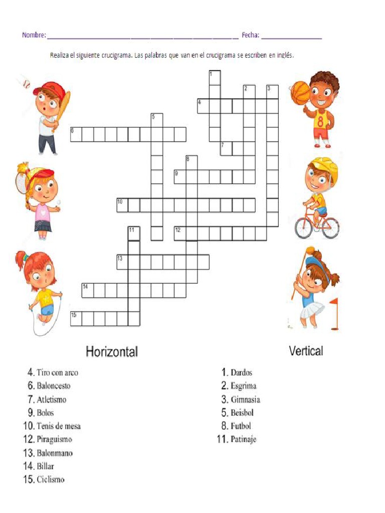 8 Crucigramas de Los Deportes | PDF