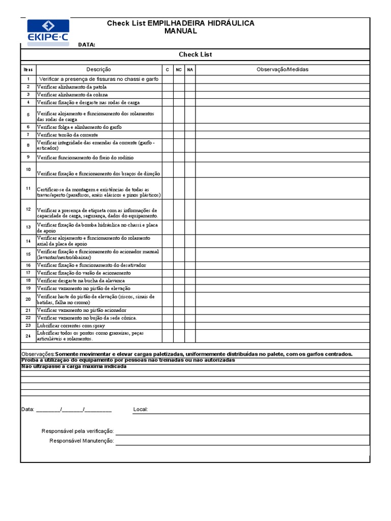 Check List Veículos Leves | PDF