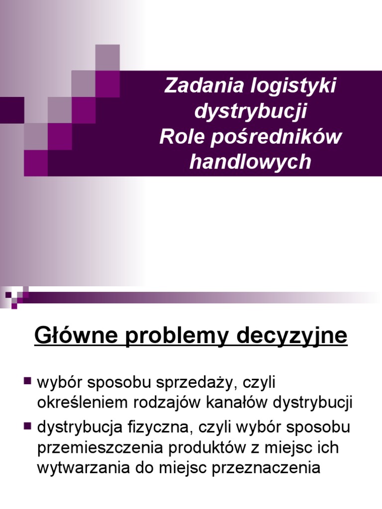 Logistyka Dystrybucji | PDF