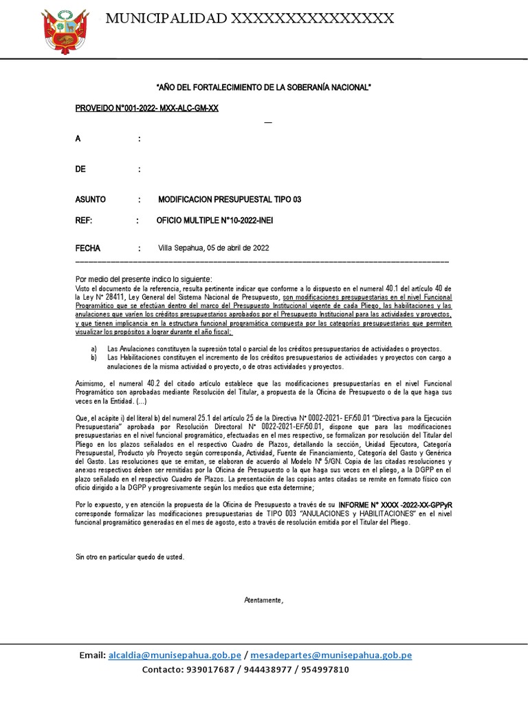 Proveido N°06 PC | PDF | Presupuesto | Gobierno