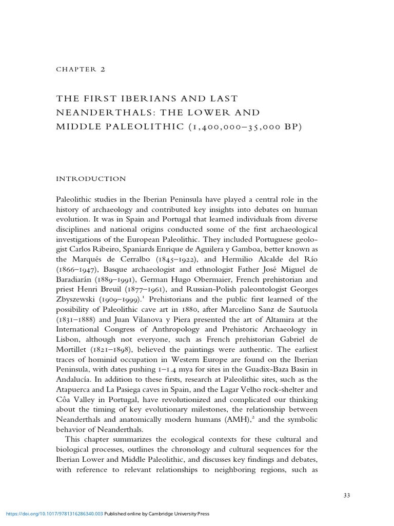 2019 LILLIOS - BookChapter - The-First-Iberians-And-Last-Neanderthals | PDF | Neanderthal ...