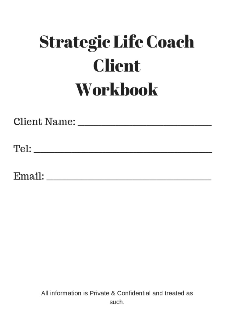 Strategic Life Coach - Client Workbook (Individual) | PDF | Legal ...