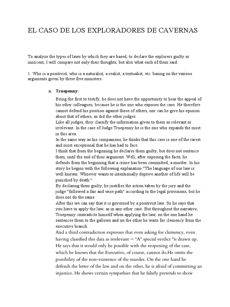 The Case of The Speluncean Explorers | PDF | Pardon | Reason