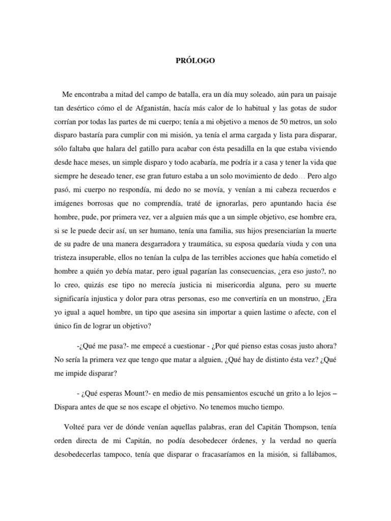 El Último Disparo - Prólogo | PDF